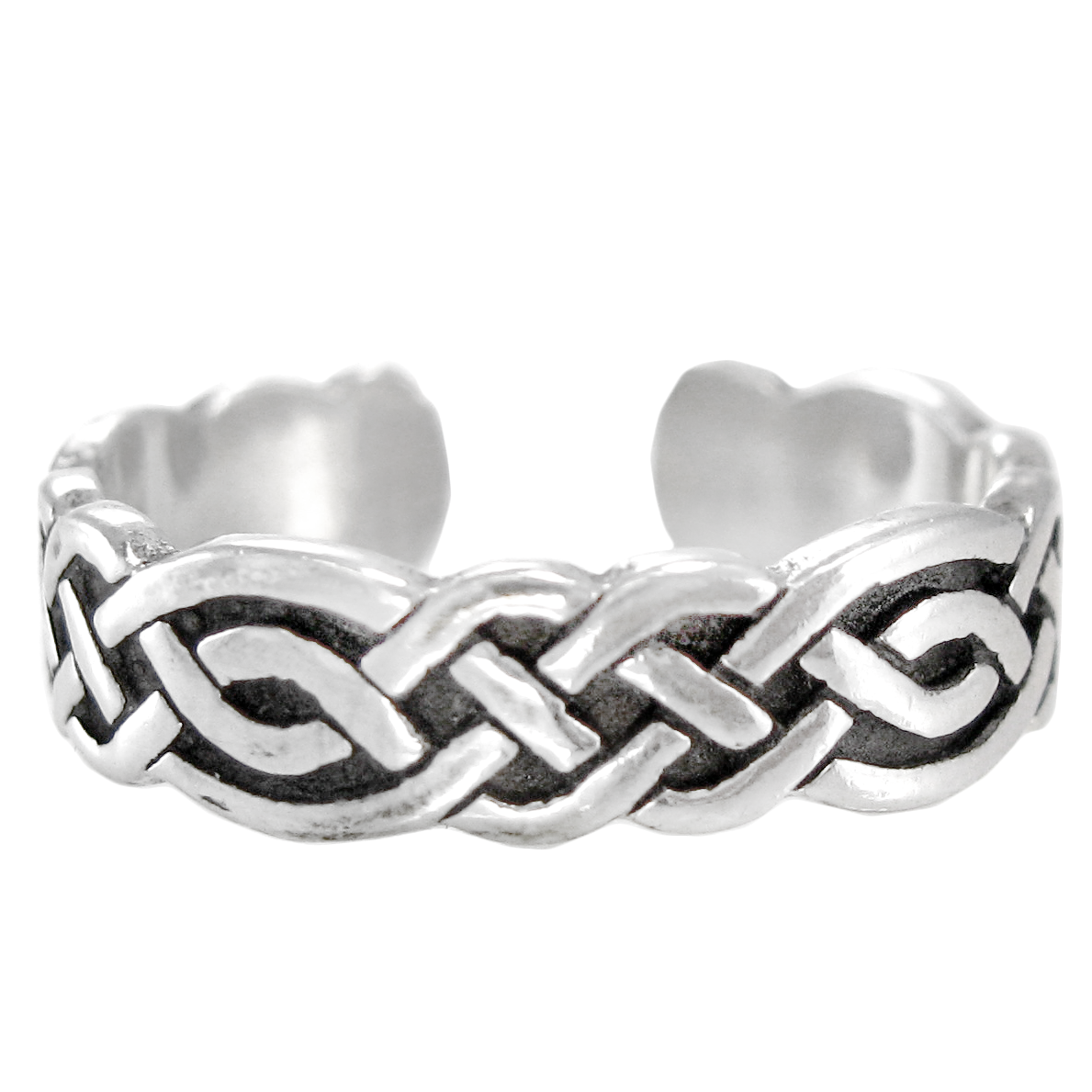 Narrow Sterling Silver Celtic Knot Weave Ring