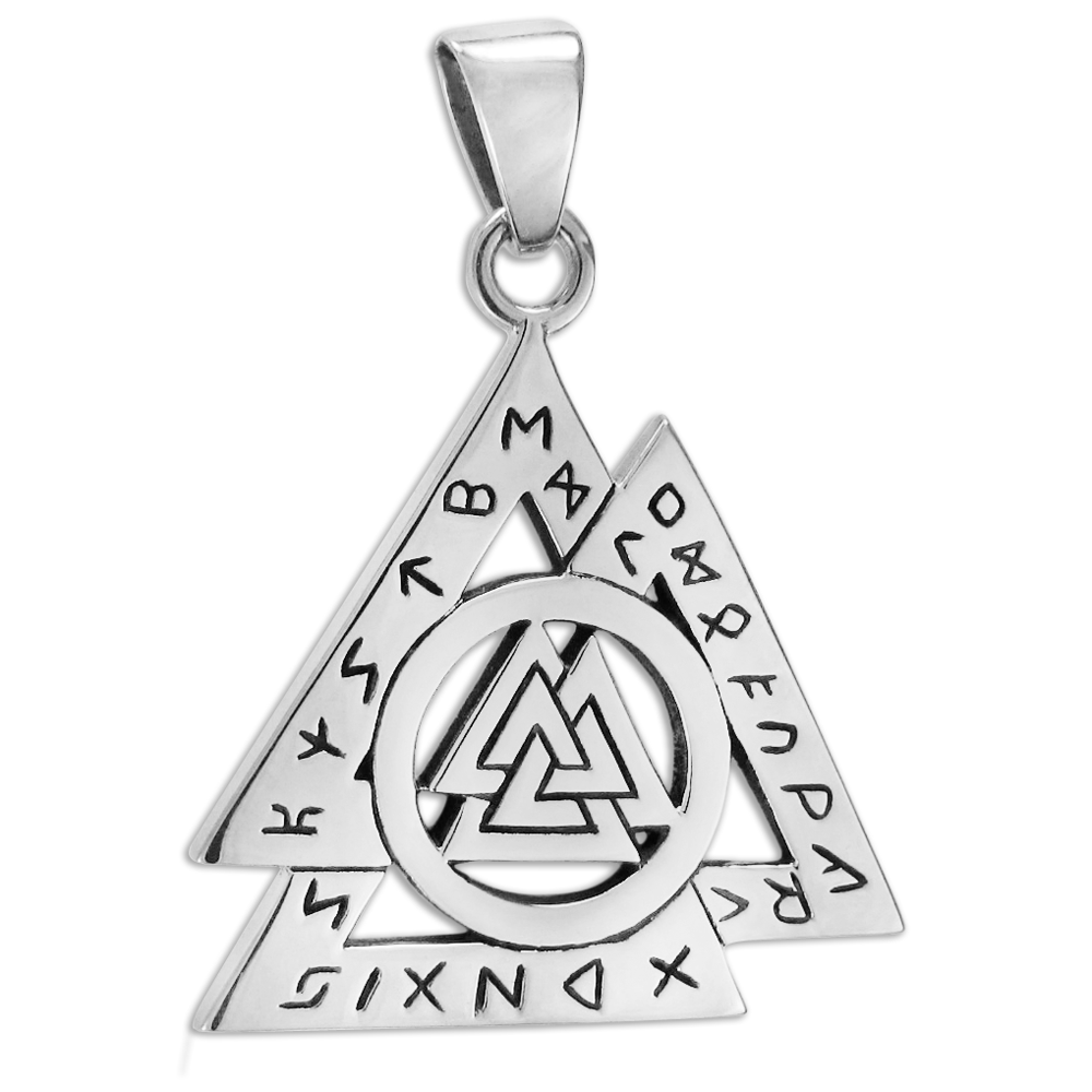 Sterling Silver Norse Valknut Pendant - Moonlight Mysteries - Wiccan ...