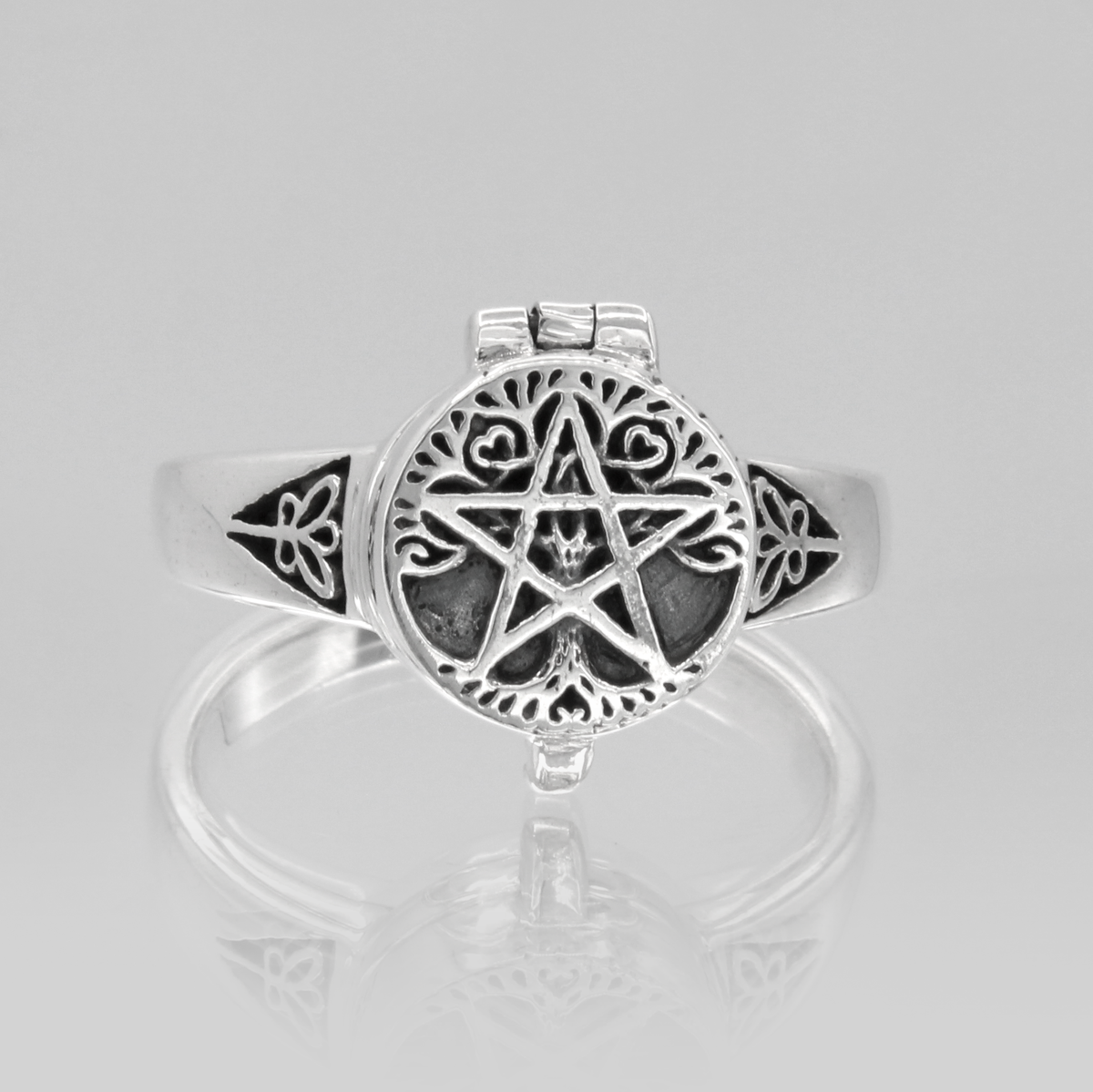 Tree Pentacle Spell Locket Ring - Moonlight Mysteries - Pagan Jewelry ...