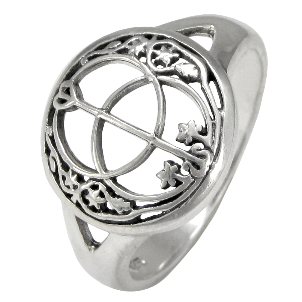 Sterling Silver Wiccan & Pagan Rings: Moon Goddess Jewelry