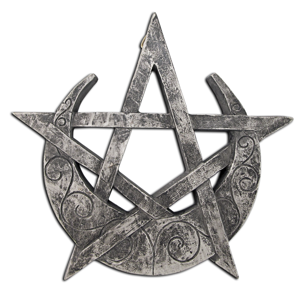 Copper Crescent Moon Pentacle Ring - Wiccan Store