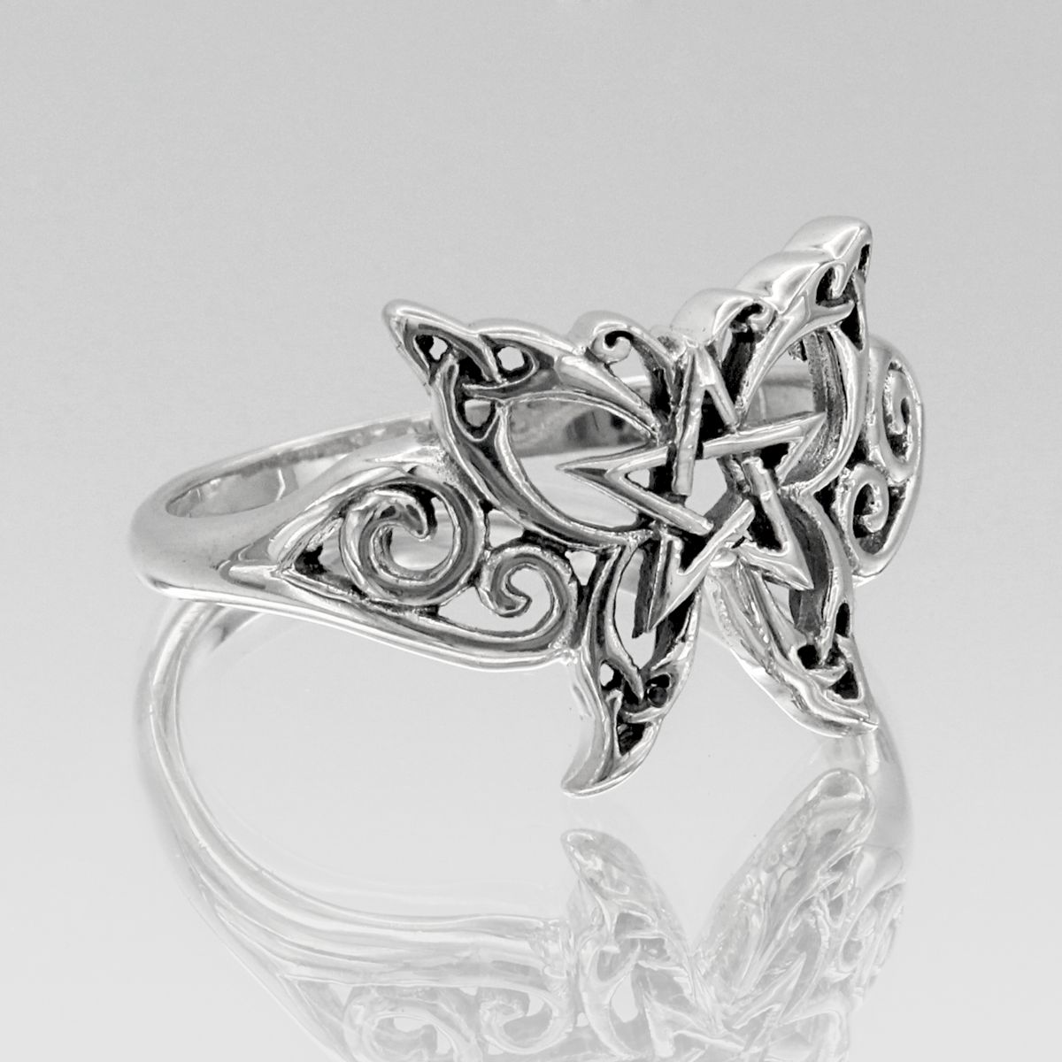 Large Sterling Silver Tetragrammaton Ceremonial Magic Ring Wiccan Pagan ...