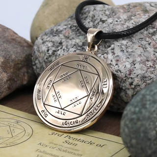 Bronze Medieval Money Talisman Necklace for Wealth
