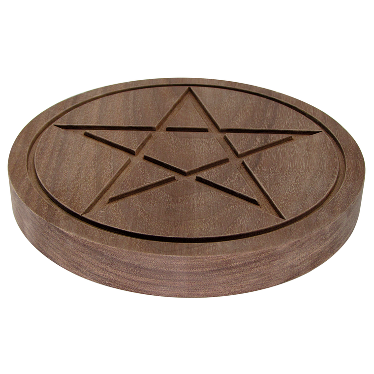 Solid Walnut Wood Wiccan Pentacle Paten - Moonlight Mysteries - Wiccan ...