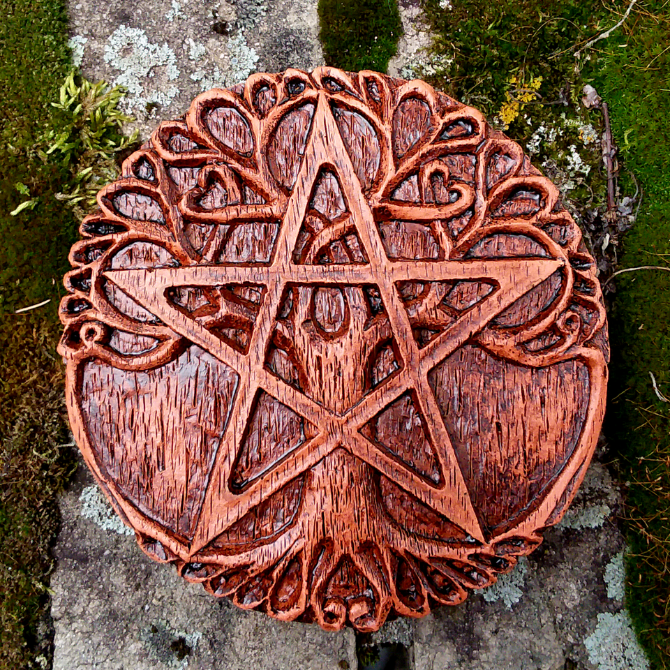 Tree Pentacle | Pagan Plaque | Witch Decor | 12 inches | Wood Finish