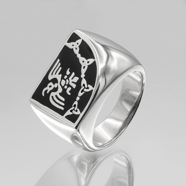 Raven Triquetra Signet Ring Silver Sterling - Moonlight Mysteries ...