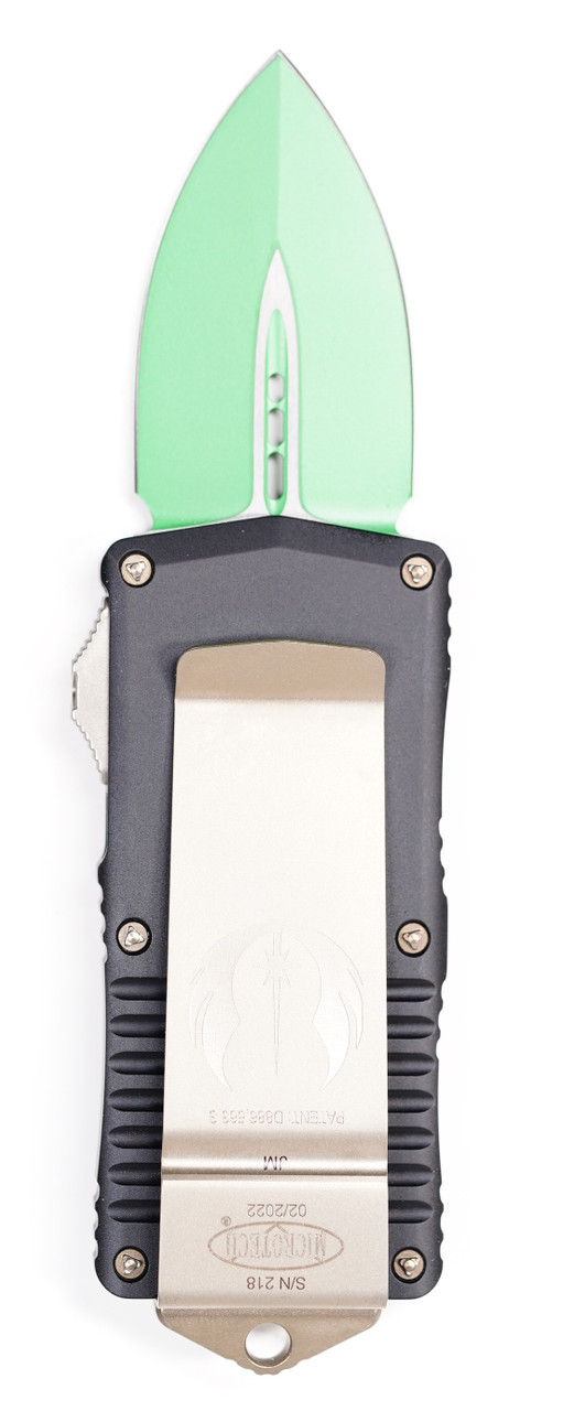 Microtech 157-1JM Exocet Jedi Master GRN Blade, BLK Handles