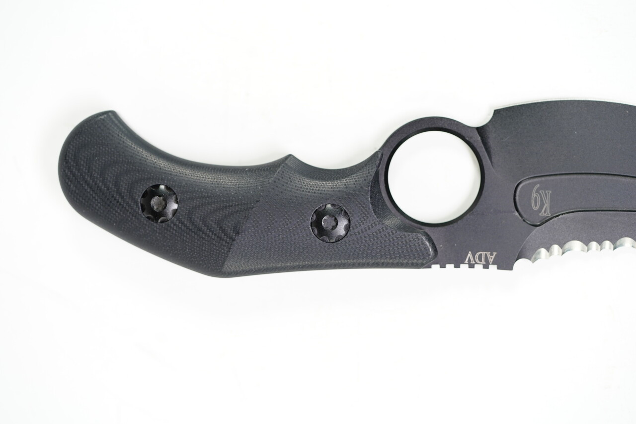 ADV Tactical K9 Fixed Blade, BLK G10 Handle w/ Kydex Sheath