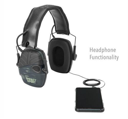 IMPACT SPORT BLACK MULTICAM ELECTRONIC EARMUFF