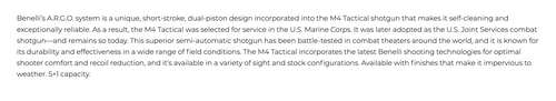 Benelli M4 Entry 11734 Breecher: Tactical Shotgun