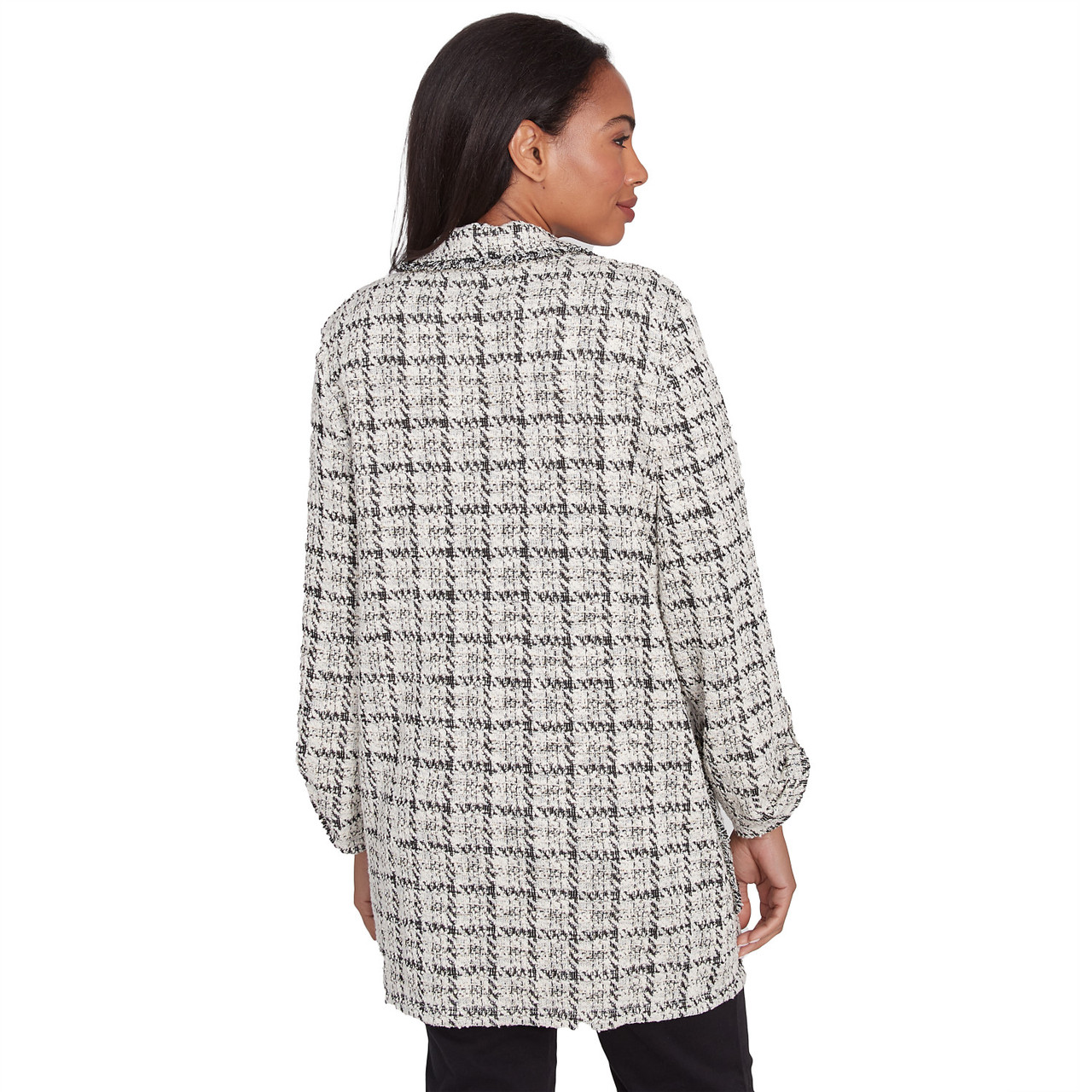Women's Notch Collar Metallic Tweed Boucle Jacket | Ruby Rd.