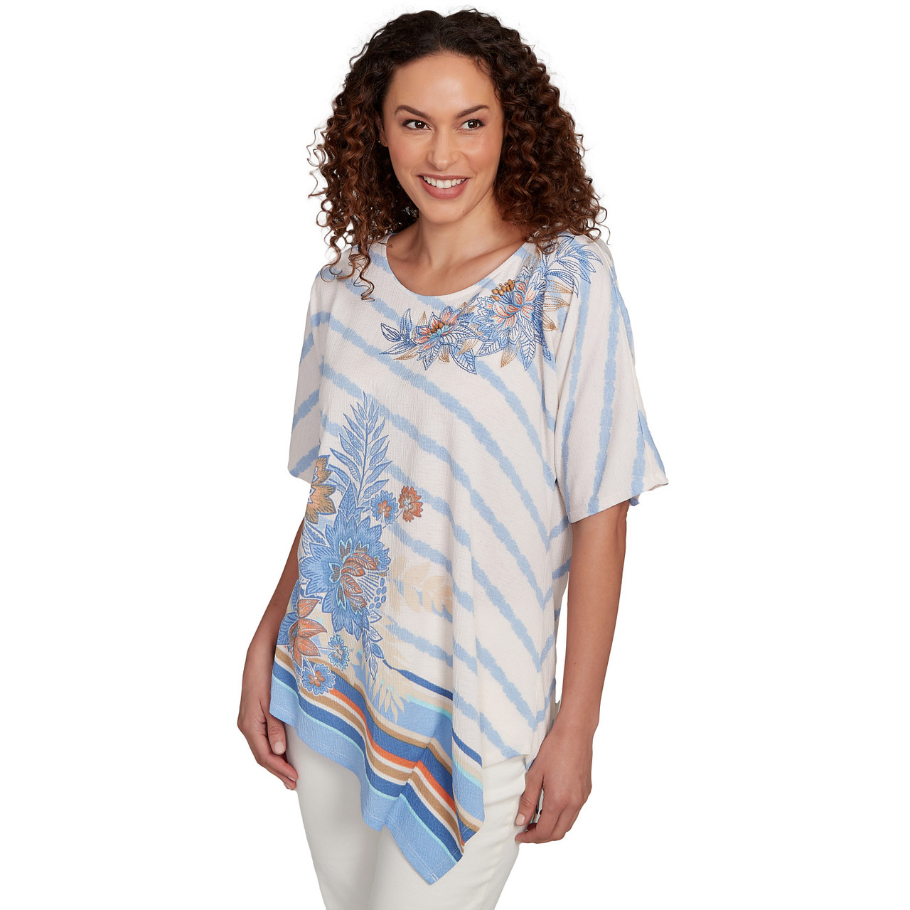 Women's Embellished Boho Stripe Tee | Ruby Rd.