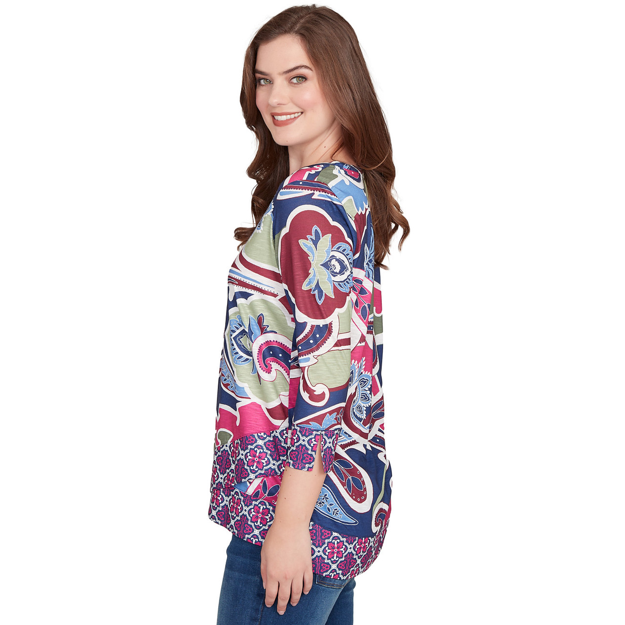 Women's Geo Paisley Border Top | Ruby Rd.
