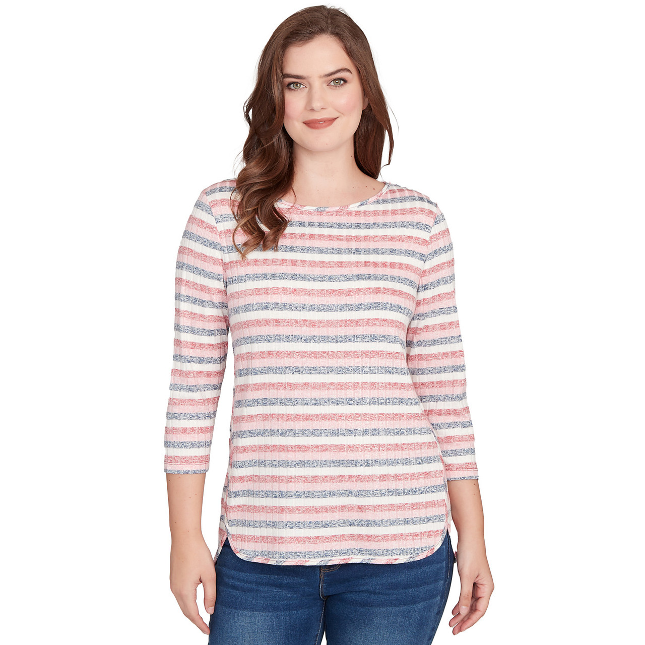 Women's Ballet Neck Marled Stripe Knit Top | Ruby Rd.