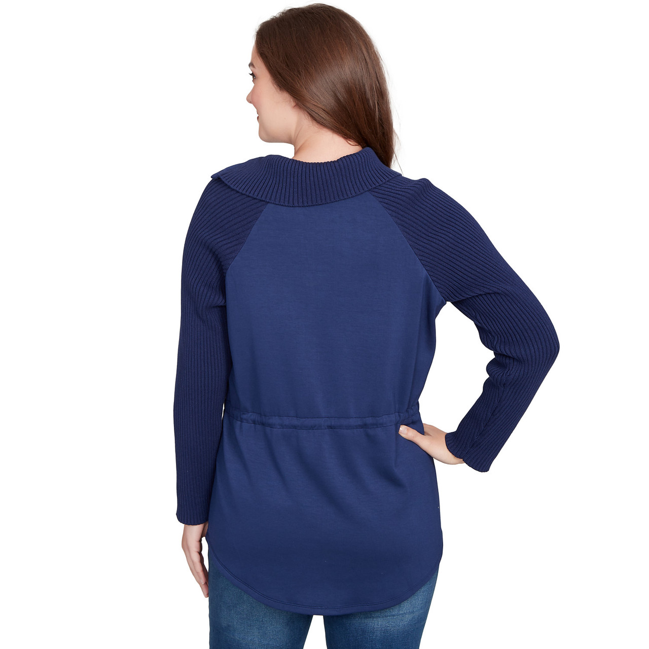 Women's Ribbed Trim Drawstring Scuba Top | Ruby Rd.
