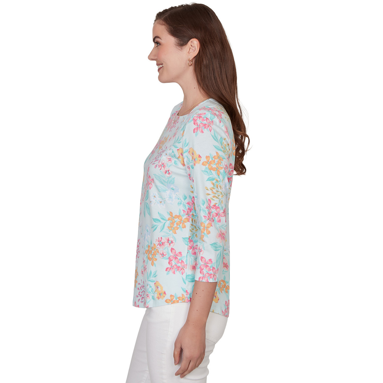 Women's Blooming Floral Envelope Neck Knit Top | Ruby Rd.