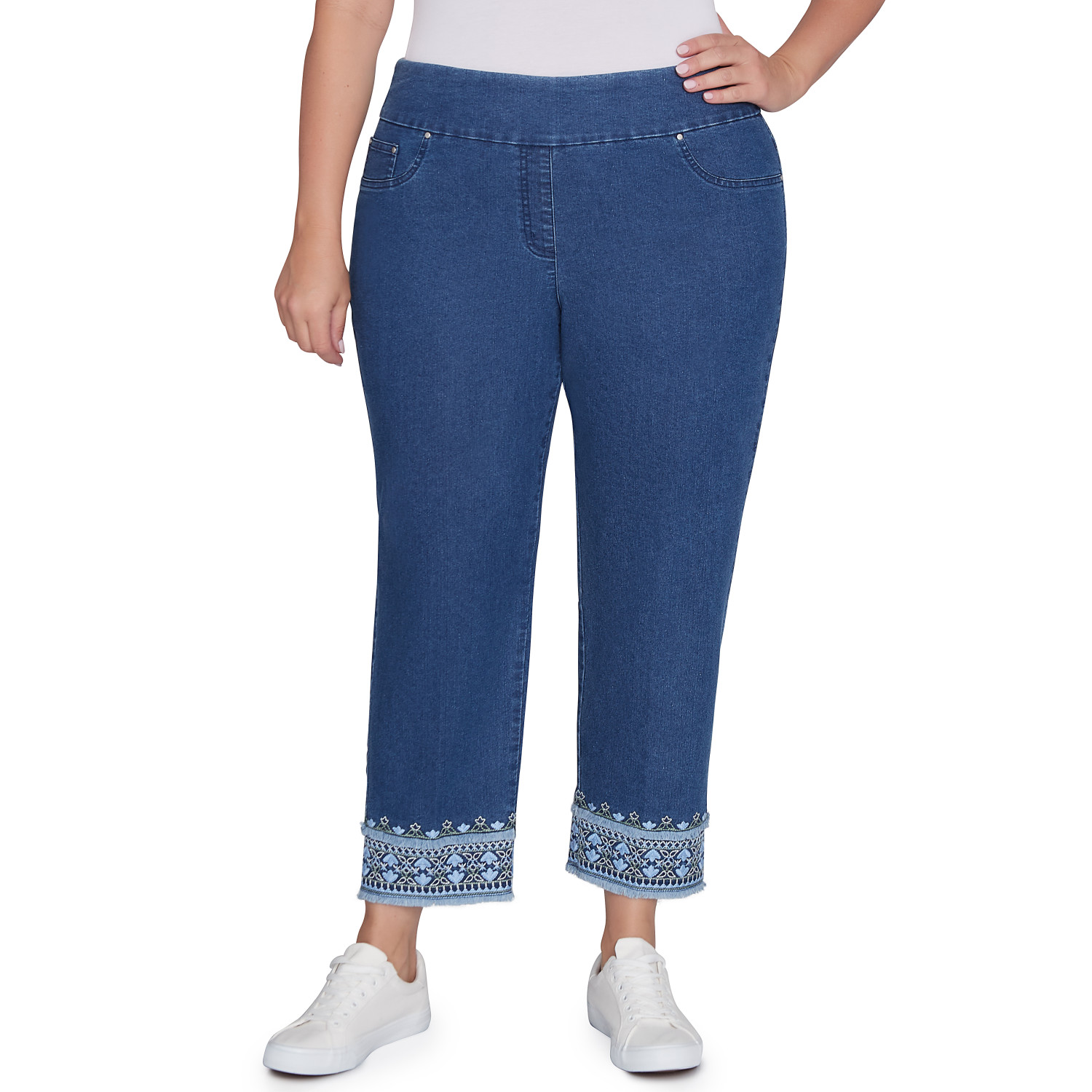 Plus Stretch Faux Pocket Jeans | Ruby Rd.