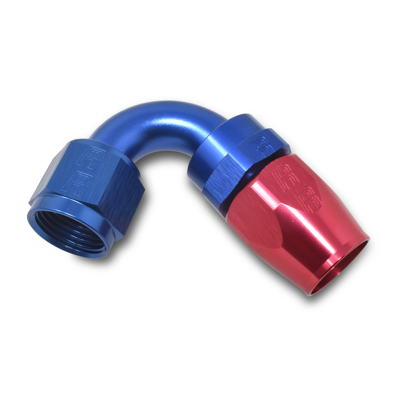 Russell Full Flow 120 Degree Hose End Tight Radius- Red/Blue
