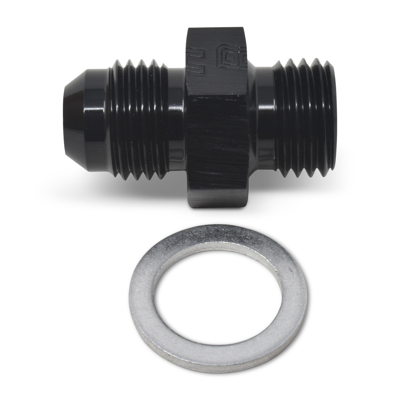 Russell AN Male to Metric Male Adapter Fitting - Black