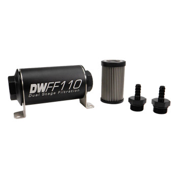 DeatschWerks 110MM In-Line Fuel Filter Kit 5 Micron 5/16" 8-03-110-005K-516