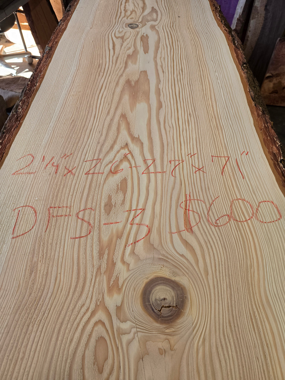 Douglas Fir Slab DFS-3 2×26-27×71 - Global Wood Source