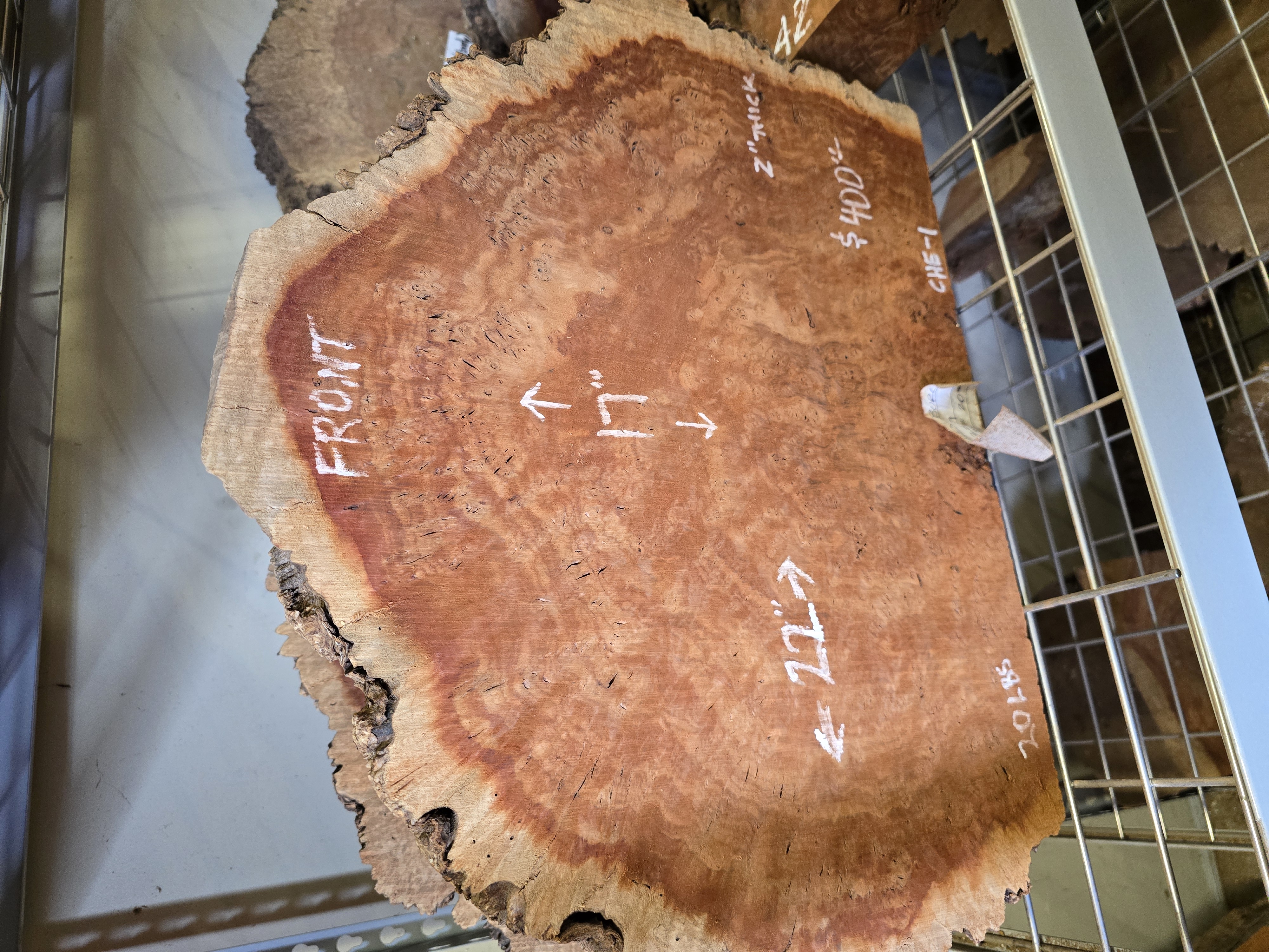 Chechen Burl Craft Slab Che-2 2"×17"×22" - Global Wood Source