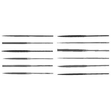 Swiss Pattern Knife Needle File, 6-1/4 in, Safe Back, 0 Cut (12 EA / BOX)