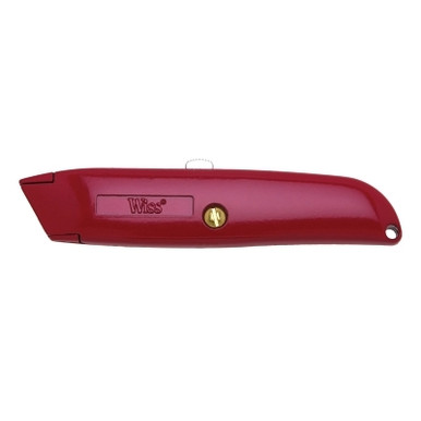 Retractable Utility Knives, 6 in, Heavy Duty Steel Blade, Steel, Red (1 EA)