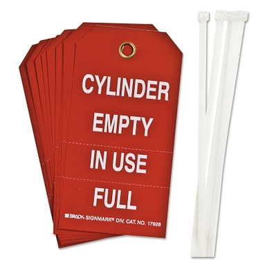 Cylinder Status Tags, 6 in x 6 1/2 in, Cylinder Empty/In Use/Full ...