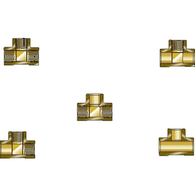 Western Enterprises Pipe Tees, Tee Adapter, 3000 PSIG, Brass, 3/4 in ...