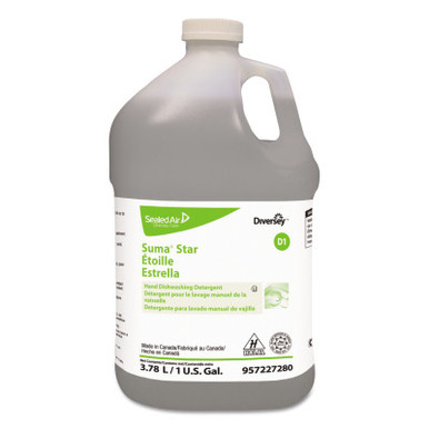 Suma Star D1 Hand Dishwashing Detergent, Unscented, 1 gal Bottle, 4 ...