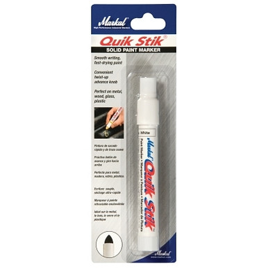 Markal Quik Stik All Purpose Solid Paint Marker, White, 1/8 in, Bullet ...