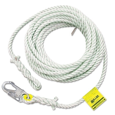 Rope Lanyard, 50 ft, Harness; Anchorage Connection, Locking Snap/Choke ...