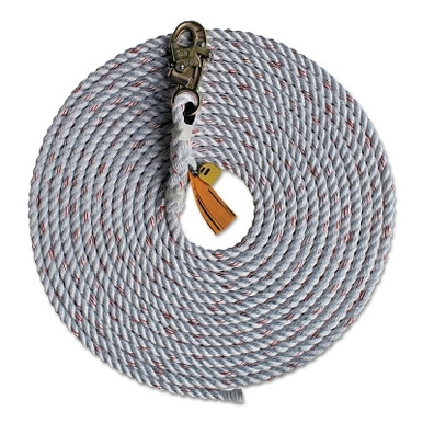 Rope Lifelines with Snap Hooks, 150 ft, Self-Locking Snap Hook, 310 lb ...