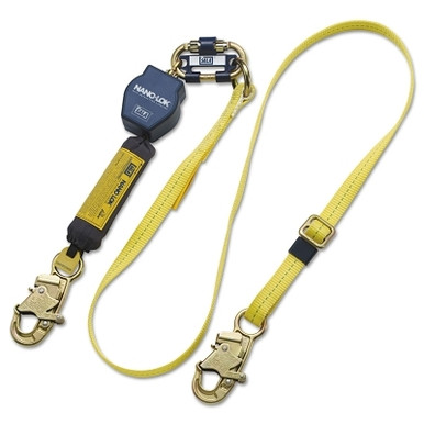 Nano-Lok Web Adjustable Restraint Lanyards, 6 ft, Self-Locking Snap ...
