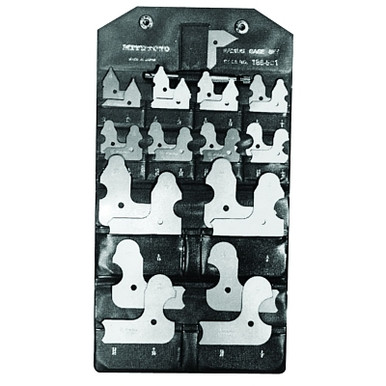 Mitutoyo Series 186 Radius Gage Set, 15 Pairs of Leaves, 1/32 to 1/4 by ...