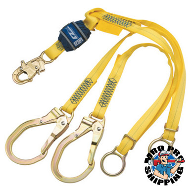 EZ-Stop 100% Tie-Off Shock Absorb Lanyard, 6 ft, Snap Hook, 310lb Cap ...