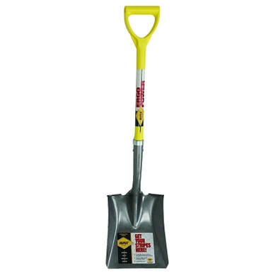 Ergo-Power Square Point Shovel, Heavy Gauge Back, 27" Fiberglass D ...