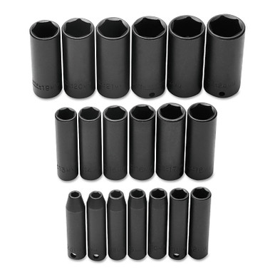 Proto Torqueplus 19 Piece Metric Deep Socket Sets, 3/8 in, 6 Point (1 ...