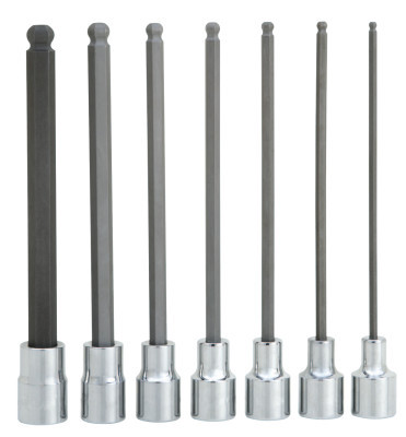 Stanley Products 7 Piece Long Ball-Hex Bit Socket Sets, 3/8 in (1 EA/EA)
