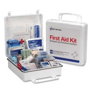 50 Person ANSI First Aid Kit, Weatherproof Plastic, Wall Mount, Carry ...