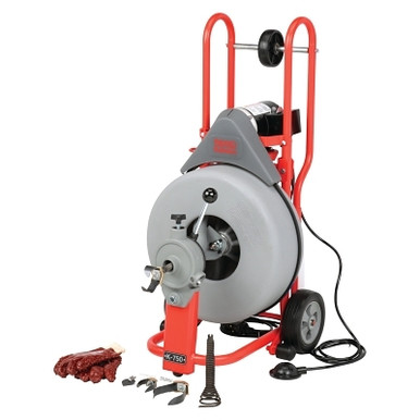 Model K-750 Drain Cleaner, 200 RPM, 3 in to 8 in Pipe Diameter, with C ...
