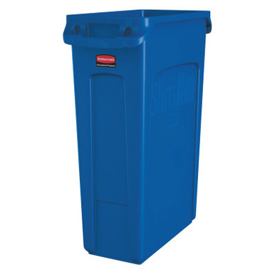Newell Rubbermaid Slim Jim with Venting Channels, 23 gal, Resin, Blue ...