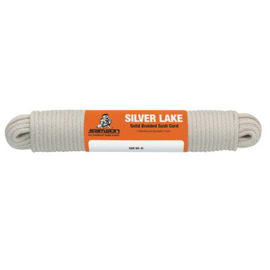 Samson Rope Silverlake Sash Cord, 500 lb Cap., 100 ft, Cotton, White (1 EA)