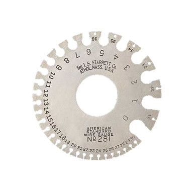 L.S. Starrett Nos. 0-36 American Standard Wire Gages, Satin Finish (2 ...