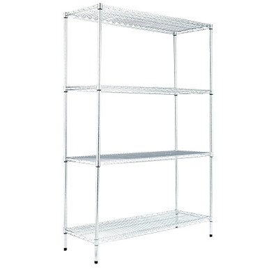 Alera Wire Shelving Starter Kit, 48 in W x 18 in D x 72 in H, Silver (1 ...