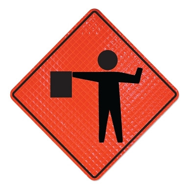 Flagger Symbols, Flagger Symbol, Orange, 36 in L (1 EA)