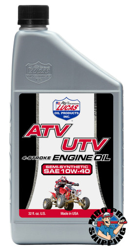 Lucas Oil Semi-Synthetic SAE 10W-40 ATV/UTV Engine Oil, 1 Quart (6 BTL ...