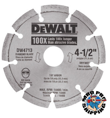 Segmented Rim Diamond Blades, 4 1/2 in (1 EA)