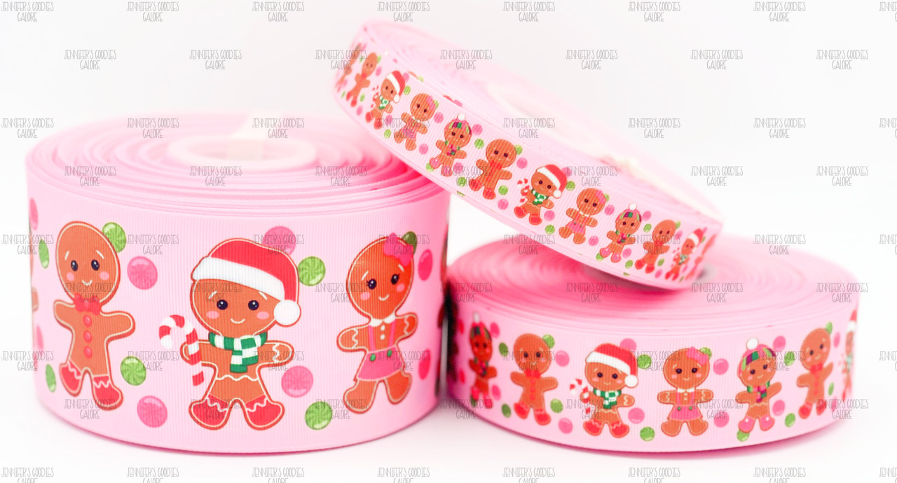 Gingerbread Ribbon, Christmas Ribbon, Holiday Ribbon, Gingerbread Man ...